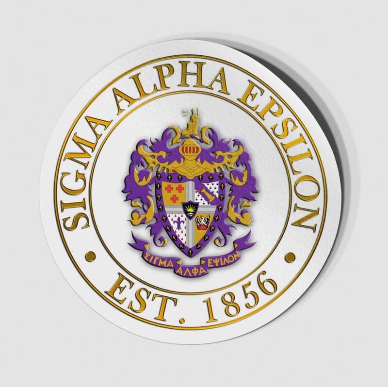 Sigma Alpha Epsilon Circle Crest - Shield Decal SALE $6.95. - Greek Gear®