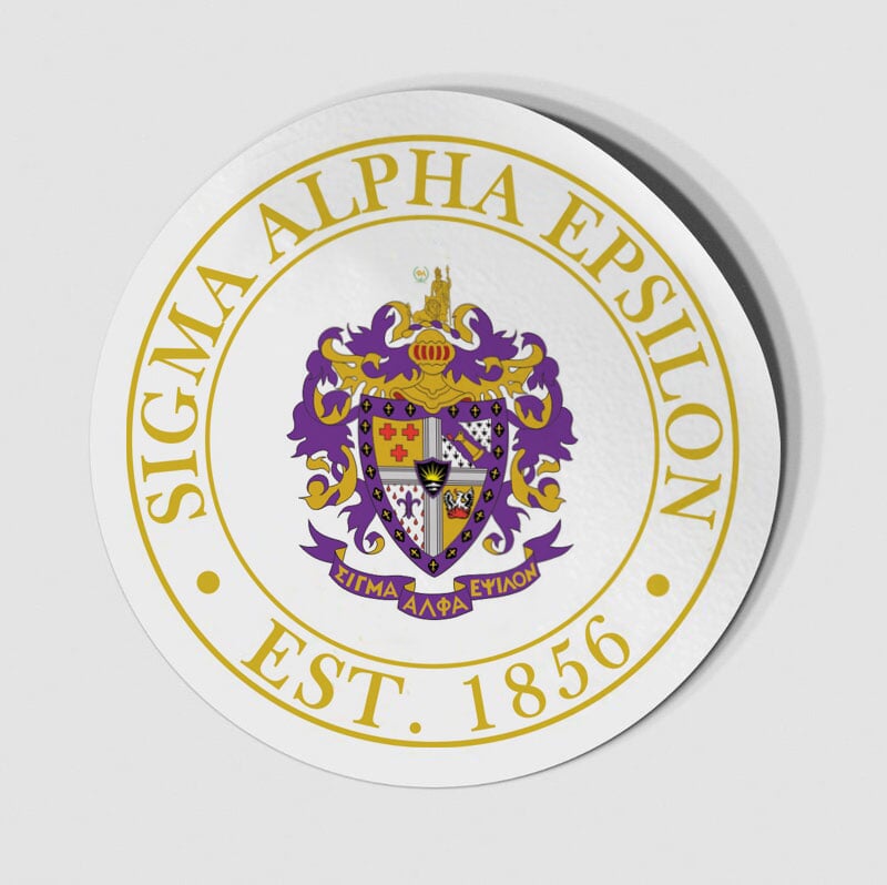Sigma Alpha Epsilon Circle Crest - Shield Decal SALE $6.95. - Greek Gear®