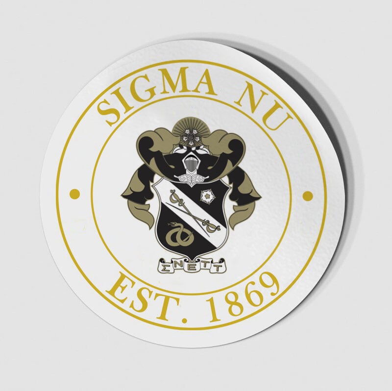 Sigma Nu Circle Crest - Shield Decal SALE $6.95. - Greek Gear®