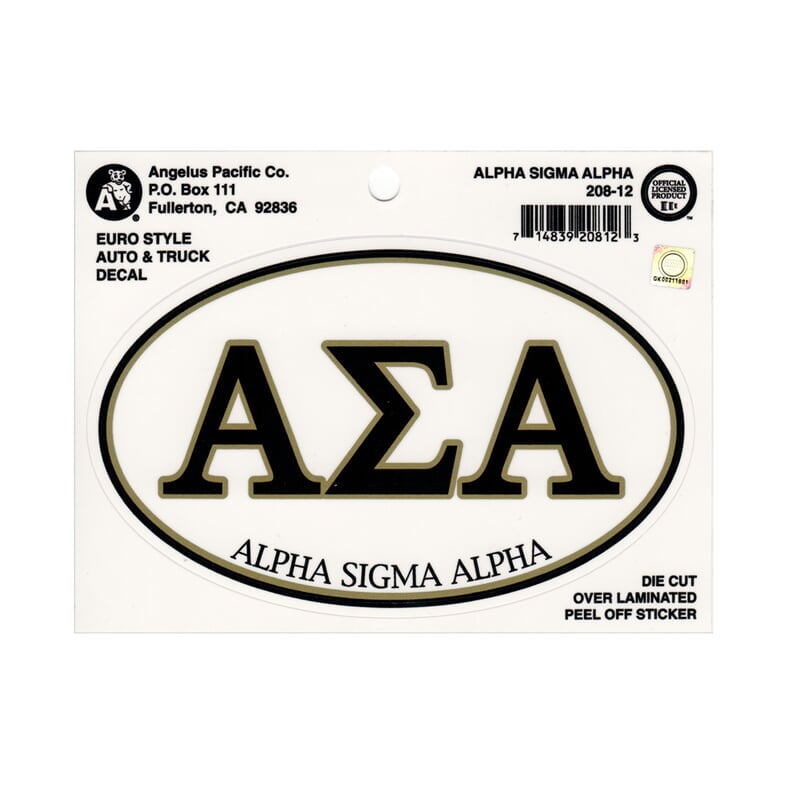 Alpha Sigma Alpha Euro Style Sticker SALE $3.95. - Greek Gear®