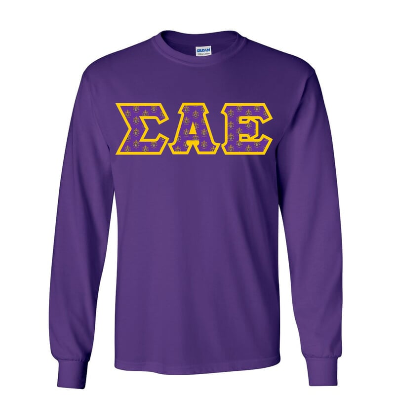 Sigma Alpha Epsilon Fraternity Crest - Shield Twill Letter Longsleeve ...