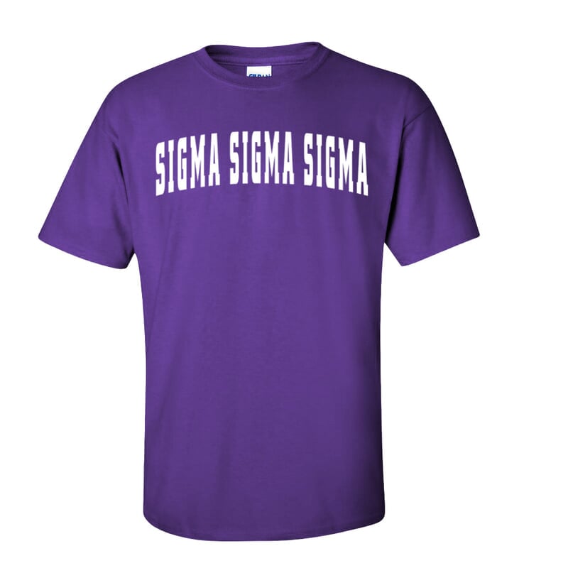 Sigma Sigma Sigma Letterman T-Shirts SALE $15.95. - Greek Gear®