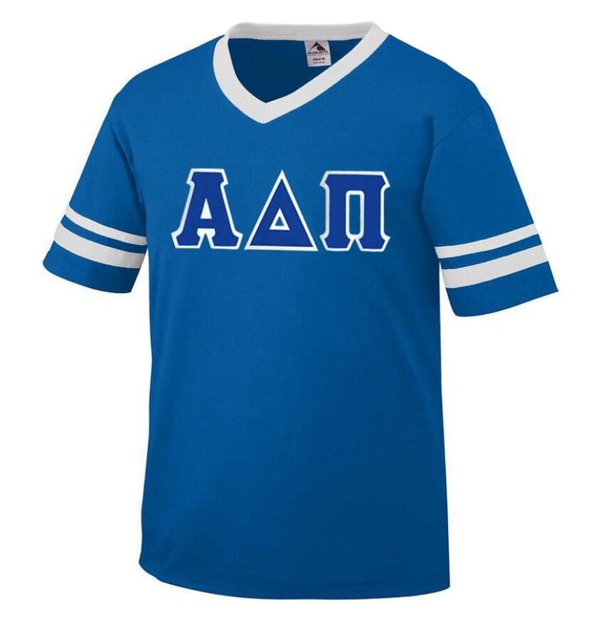 DISCOUNT-Alpha Delta Pi Jersey With Greek Applique Letters SALE $30.00 ...