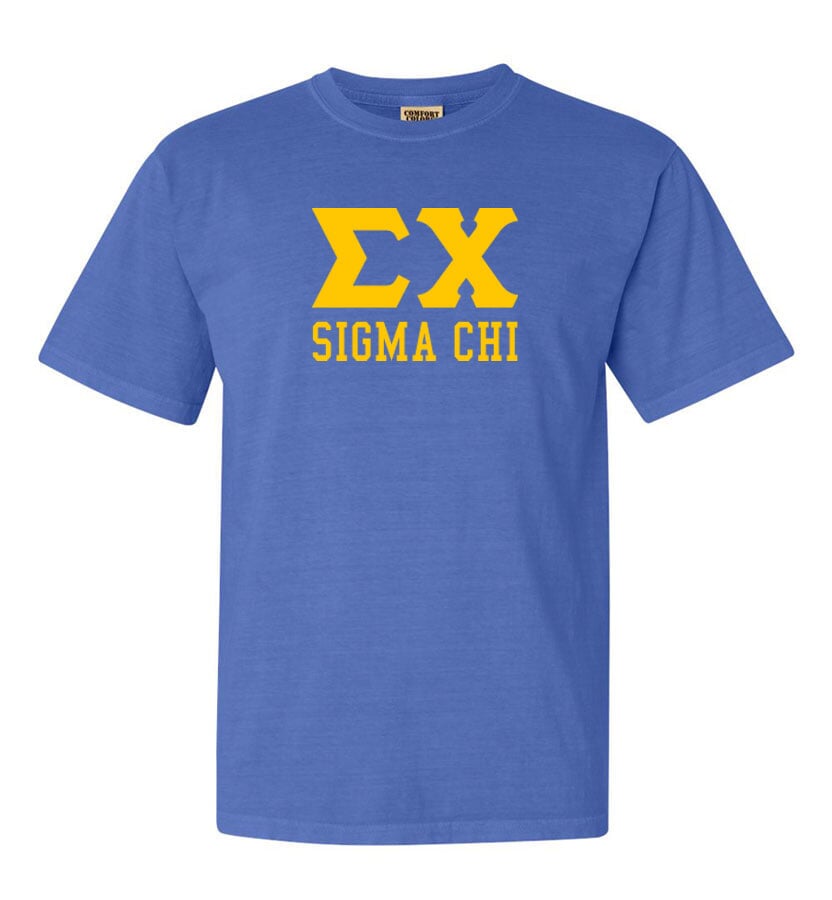 Sigma Chi Greek Custom Comfort Colors Heavyweight T-Shirt SALE $25.00 ...