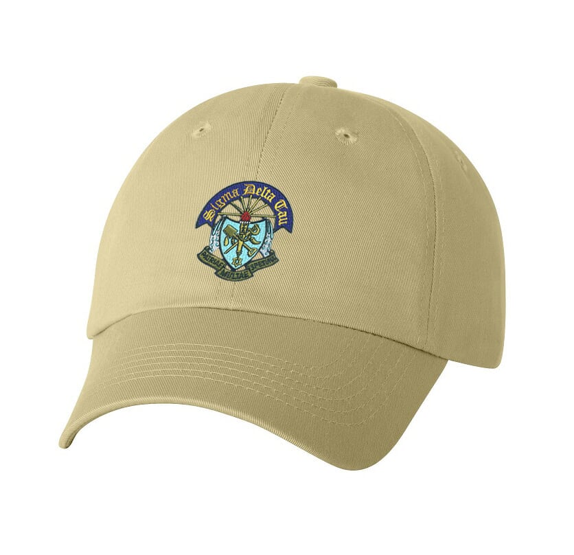 DISCOUNT-Sigma Delta Tau Crest - Shield Hat SALE $21.95. - Greek Gear®