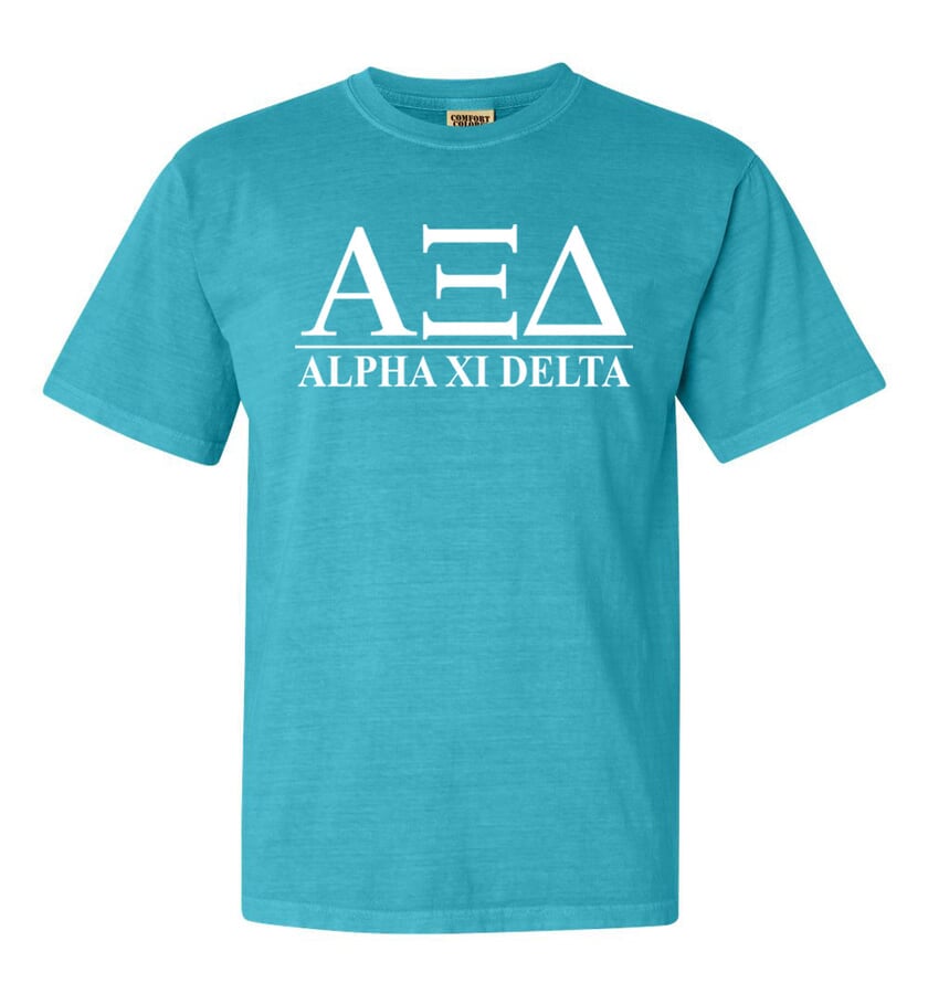 Alpha Xi Delta Comfort Colors Heavyweight T-Shirt SALE $20.00. - Greek ...