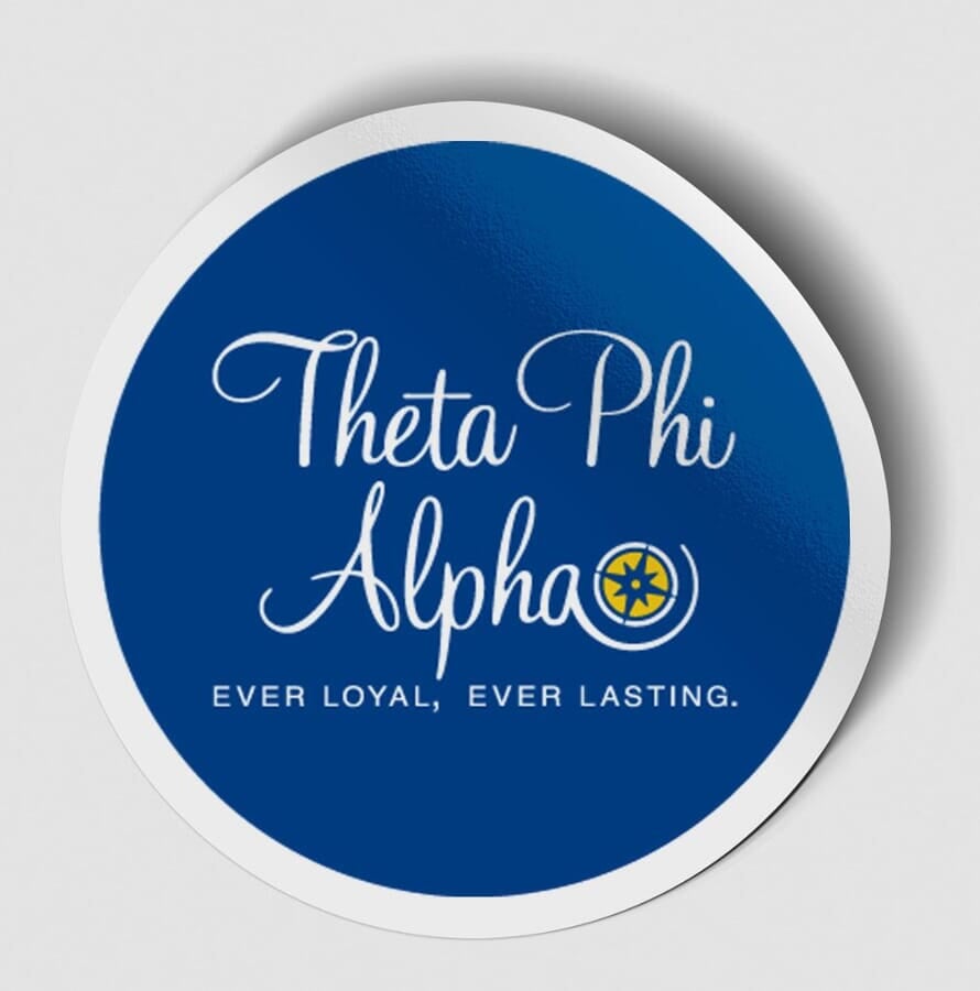 Theta Phi Alpha Logo Round Decal SALE $4.95. - Greek Gear®