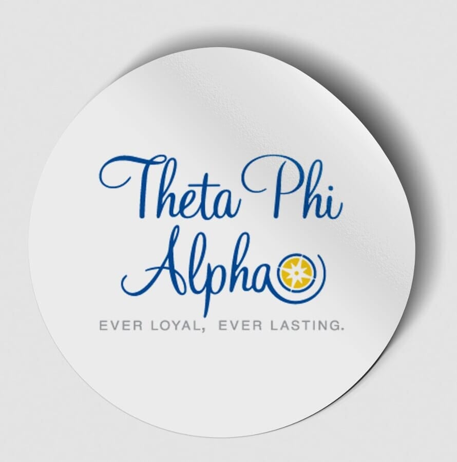 Theta Phi Alpha Logo Round Decal SALE $4.95. - Greek Gear®