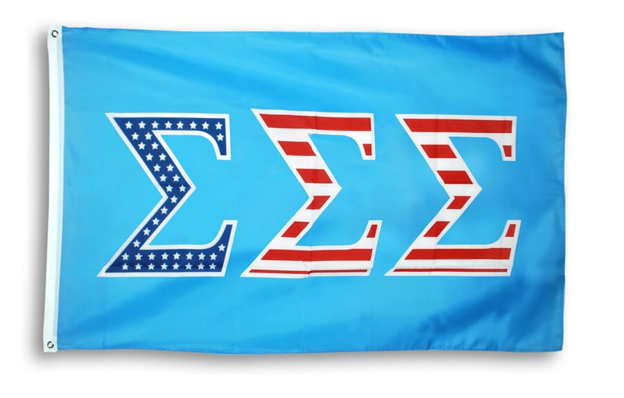 Sigma Sigma Sigma 3 X 5 USA Flag SALE $29.99. - Greek Gear®