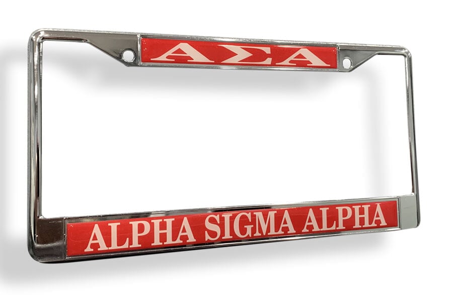 Alpha Sigma Alpha Chrome License Plate Frames SALE $19.95. - Greek Gear®