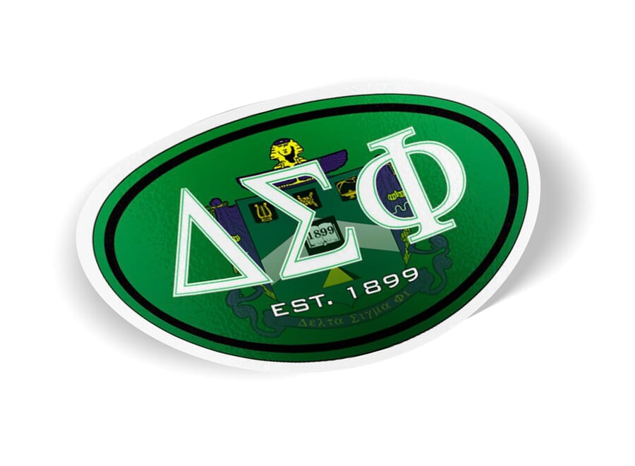 Delta Sigma Phi Color Oval Decal SALE $6.95. - Greek Gear®