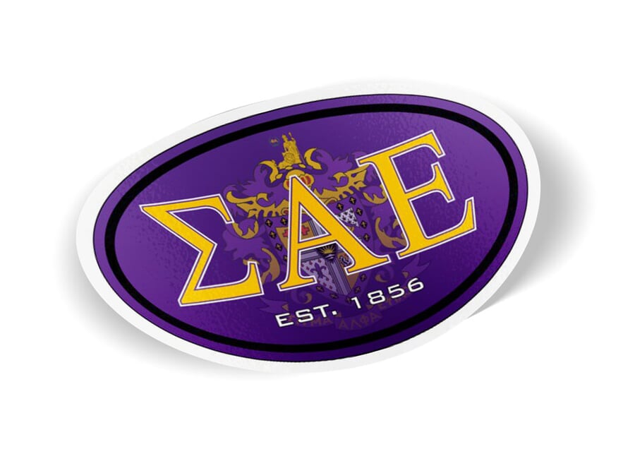 Sigma Alpha Epsilon Color Oval Decal SALE $6.95. - Greek Gear®