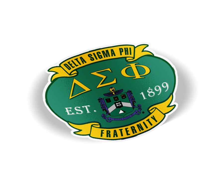 Delta Sigma Phi Banner Crest - Shield Decal SALE $6.95. - Greek Gear®