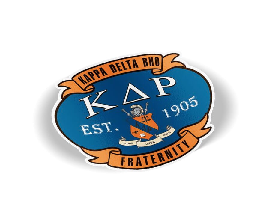 Kappa Delta Rho Banner Crest - Shield Decal SALE $6.95. - Greek Gear®