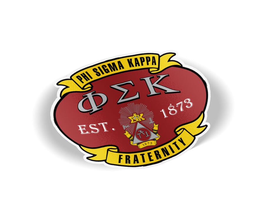 Phi Sigma Kappa Banner Crest - Shield Decal SALE $6.95. - Greek Gear®