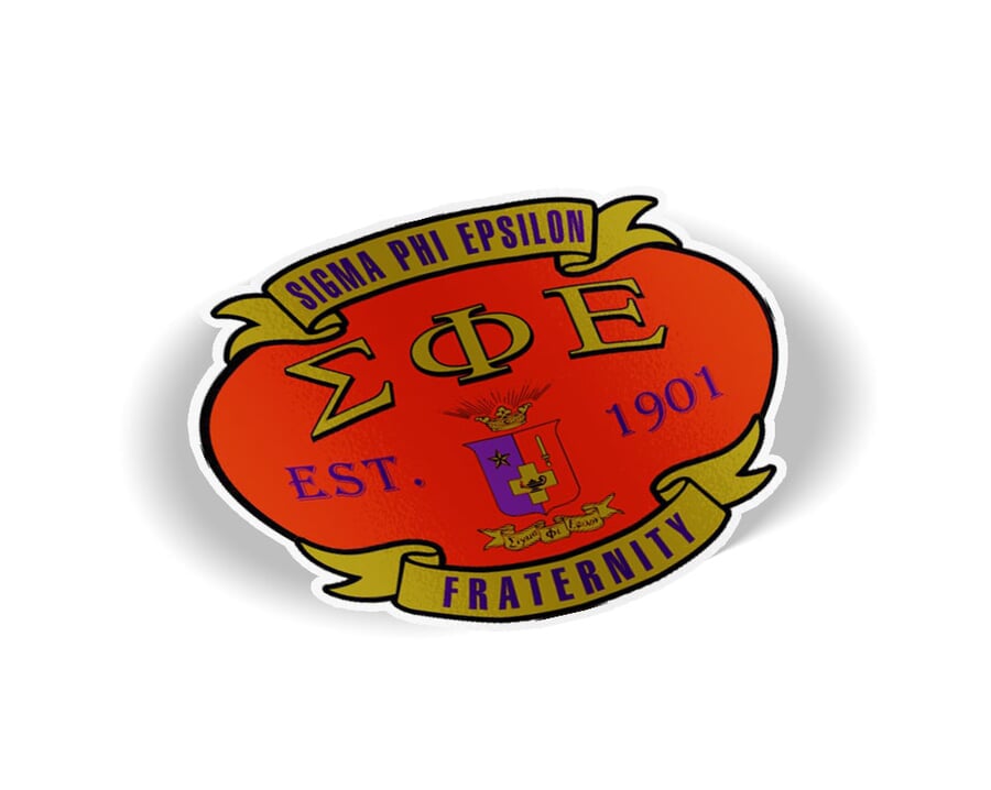 Sigma Phi Epsilon Banner Crest - Shield Decal SALE $6.95. - Greek Gear®