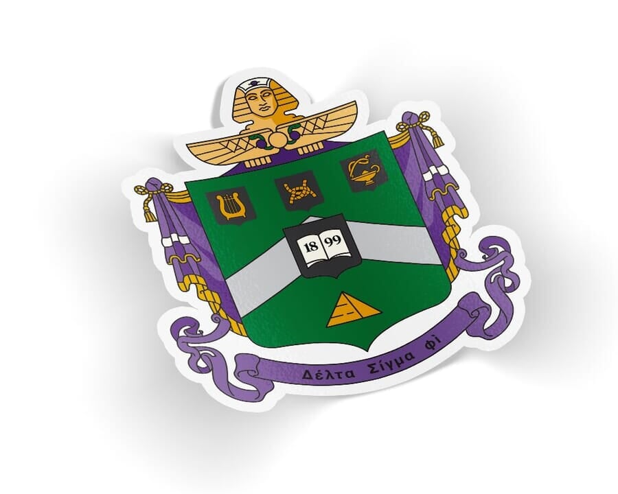 Delta Sigma Phi Die Cut Crest Sticker SALE $4.99. - Greek Gear®