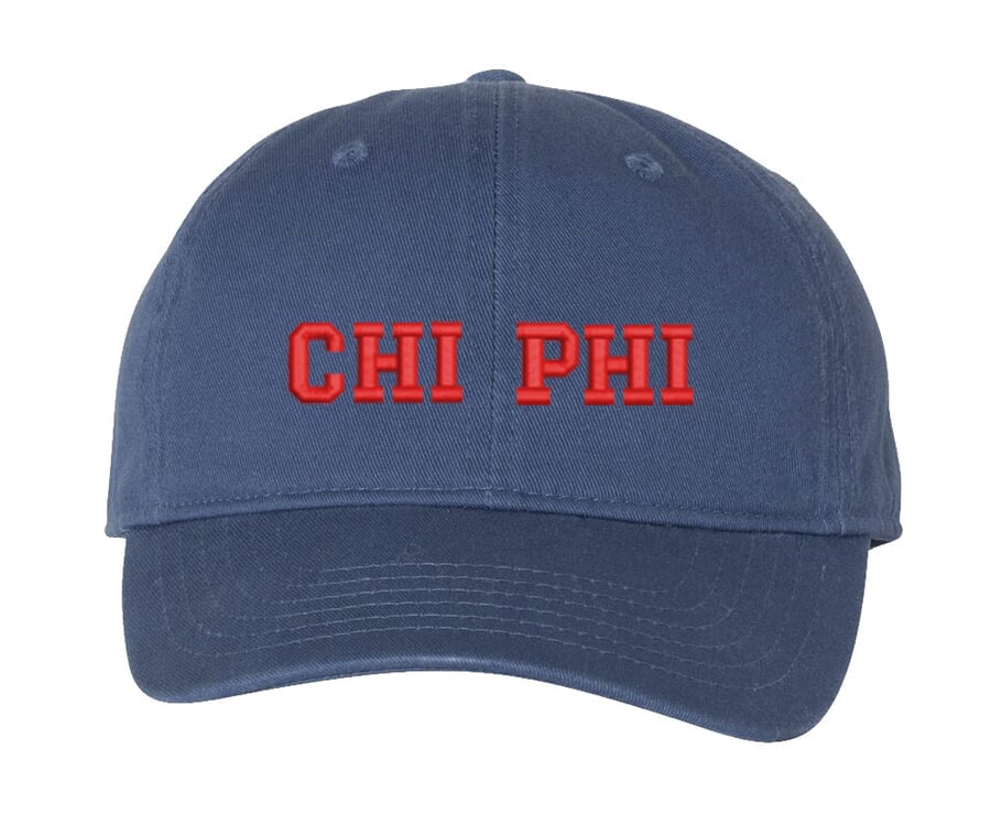 Chi Phi Pigment Dyed Baseball Cap SALE $24.95. - Greek Gear®