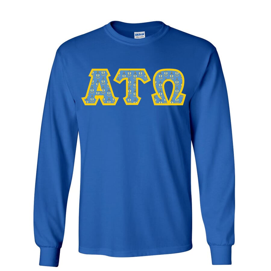 Alpha Tau Omega Fraternity Crest - Shield Twill Letter Longsleeve Tee ...