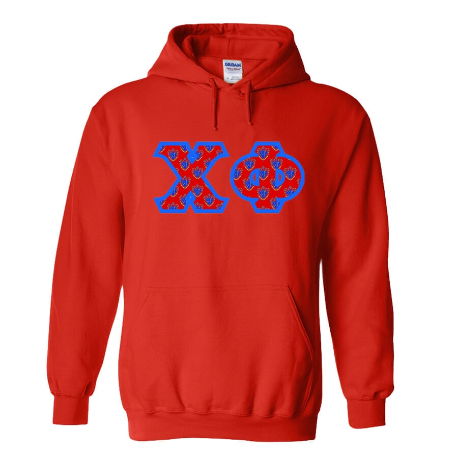 Chi Phi Fraternity Crest - Shield Twill Letter Hooded Sweatshirt SALE ...