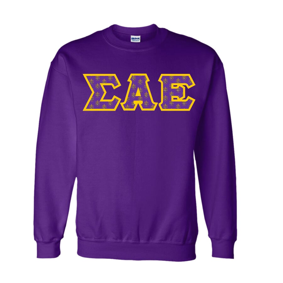 Sigma Alpha Epsilon Fraternity Crest - Shield Twill Letter Crewneck ...
