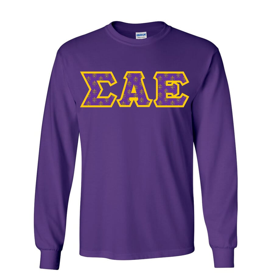 Sigma Alpha Epsilon Fraternity Crest - Shield Twill Letter Longsleeve ...