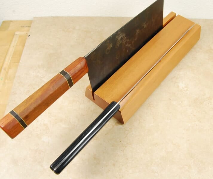 Two Slot Cleaver Knife Stand