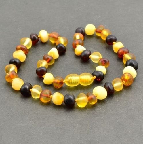 Children's Amber Necklace Made of Matte Baltic Amber.