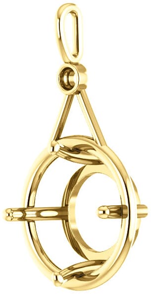 Accented Pendant Mounting for Round Gemstone Size 4.10mm to 15mm