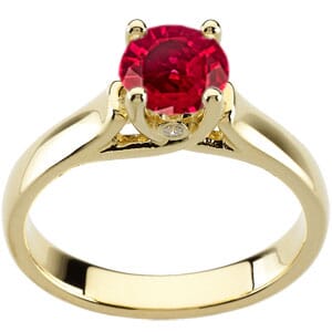 Genuine Ruby Ring Classic! - Superb GEM Genuine 1 carat 6mm Ruby Solitaire Engagement Ring with ...