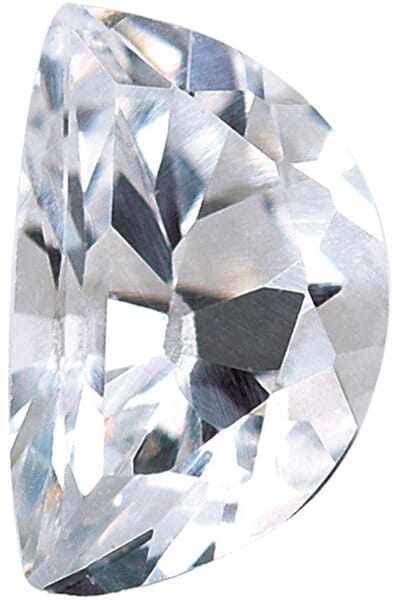 White Cubic Zirconia Half Moon Cut Stones