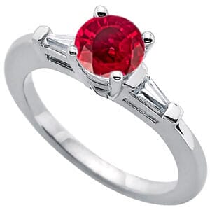 Breathtaking Ruby Engagement Ring With Round 1 carat 6mm Natural Real ...