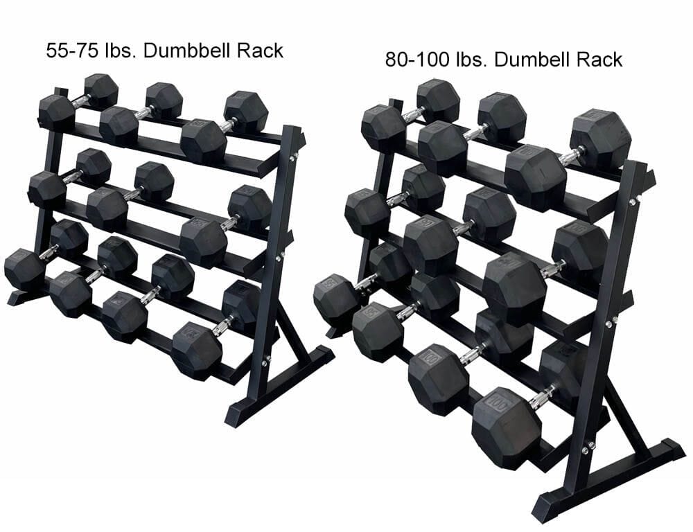 55 100 Lb Dumbbell Set W Storage Racks 1550 Lbs Total 55 100 Lb Dumbbell Set W Storage Racks 1550 Lbs Total