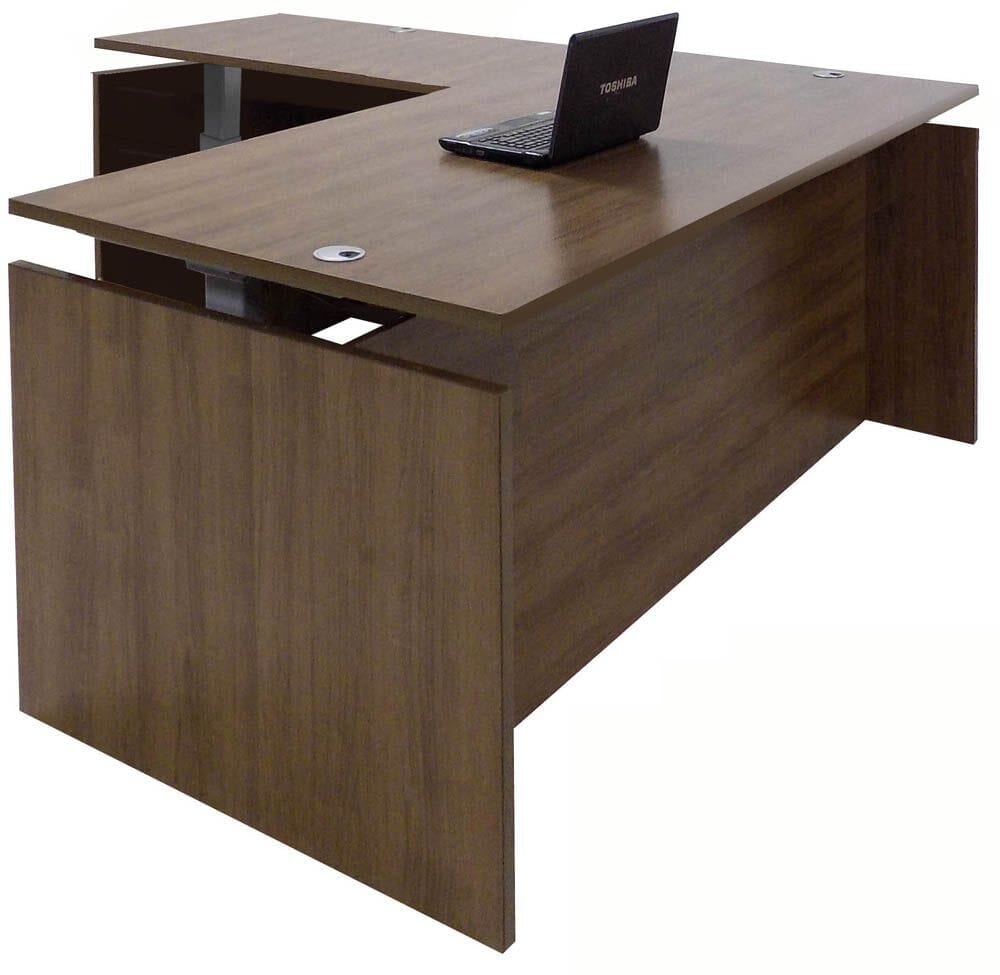 71" x 84" Enclosed Fully Height Adjustable Executive L-Shaped Desk