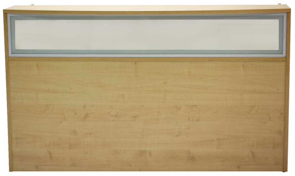 Maple Rectangular Reception Desk w/Frosted Glass Panel