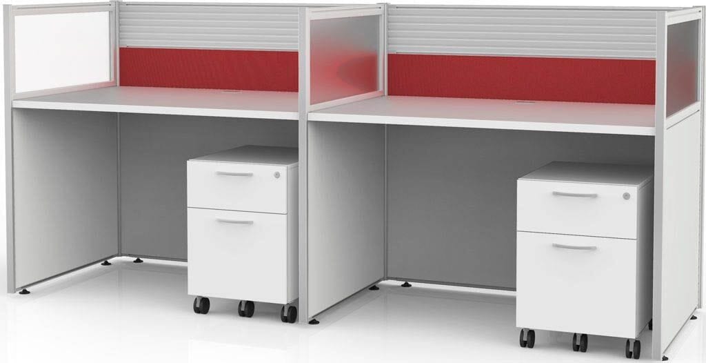 Sync Custom Cubicles - 43"H 2-Person Bench Workstation