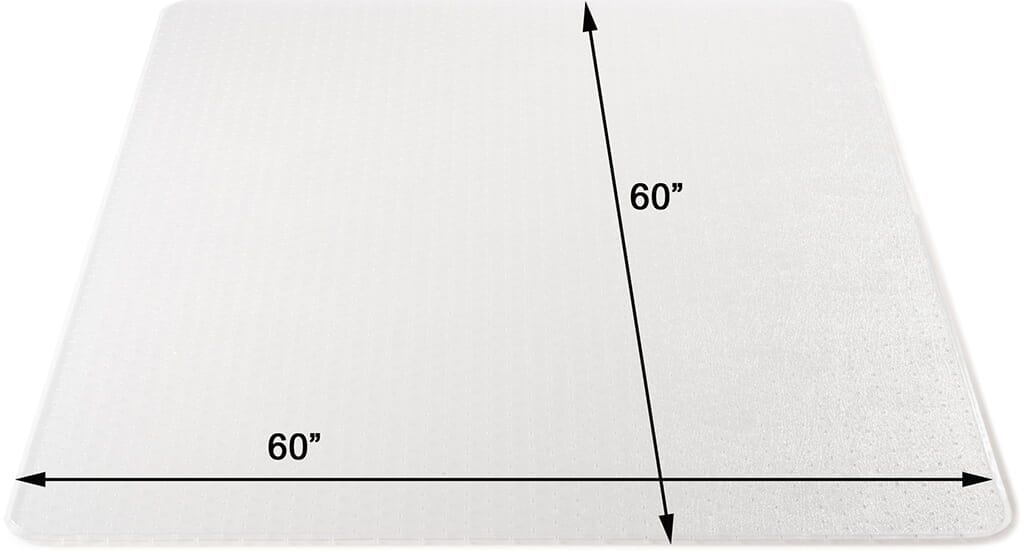 60" x 60" Low Pile Carpet Chair Mat w/Beveled Edges