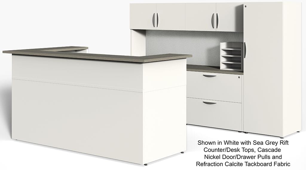 Ovation Custom Reception Workstation w/Wardrobe Cabinet