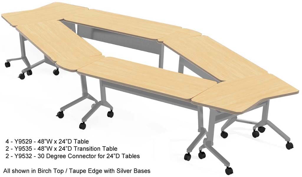48"W x 18"D Flip-N-Go Training Table - Other Sizes Available
