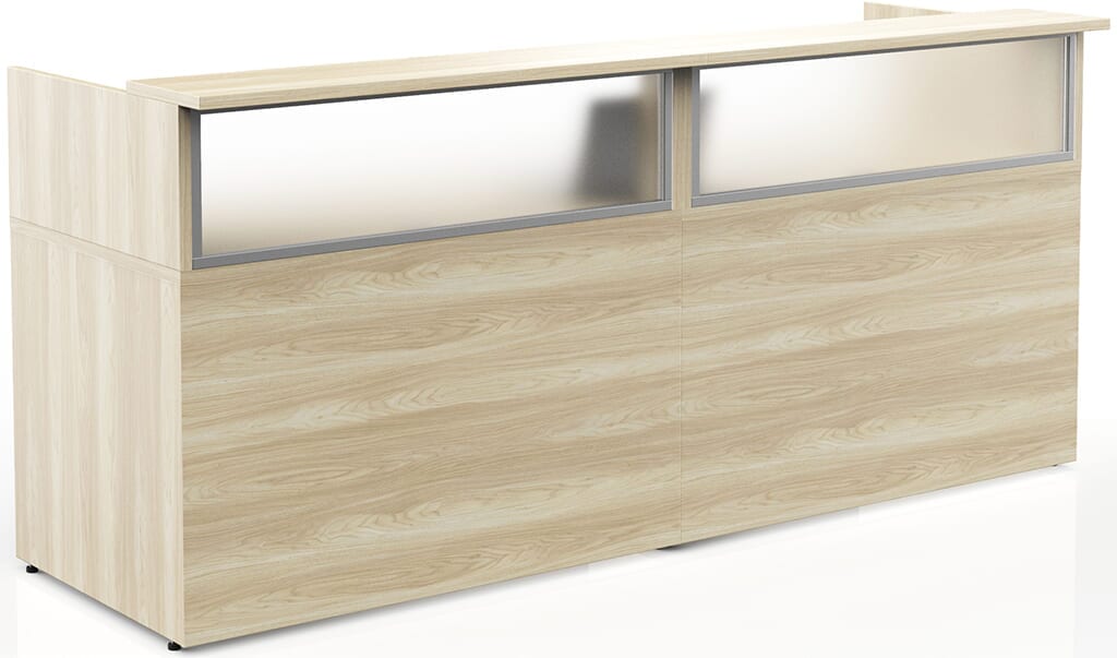 60"W Custom Reception Desk with Frosted Glass Window