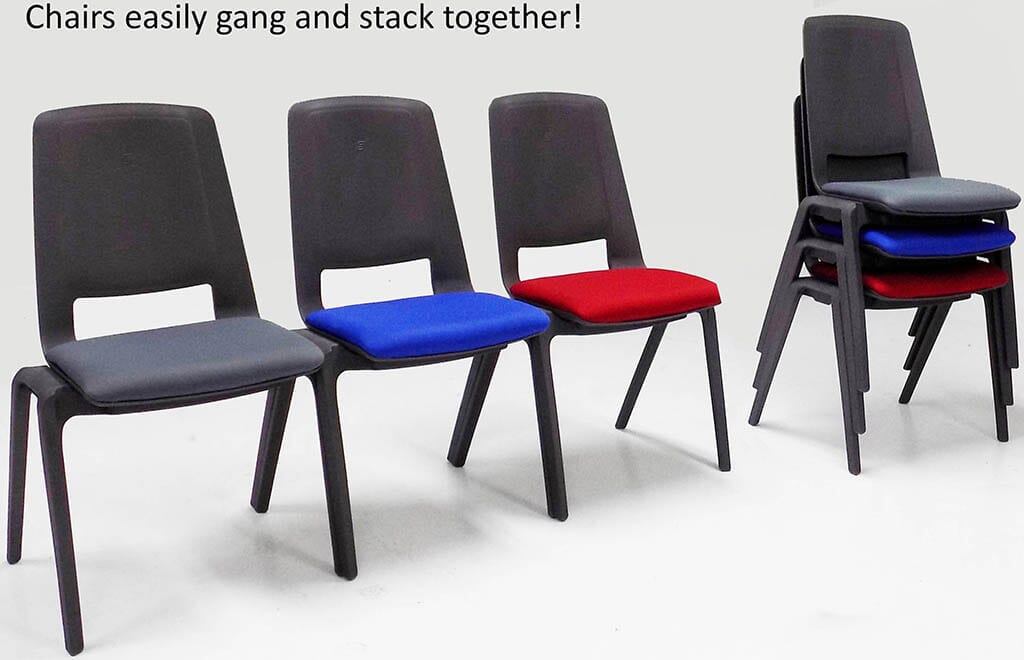 300 lb. Capacity Stackable Ganging Banquet Chair w/Padded Seat