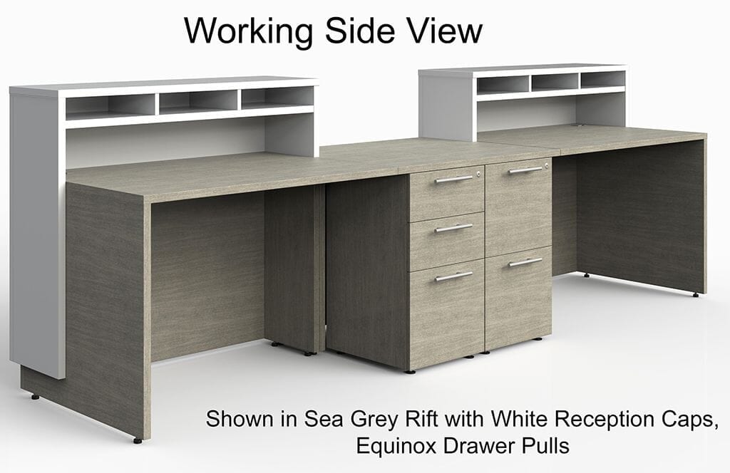 Contrasts Custom 2-Person Reception Desk w/Drawers - 10'W Desk
