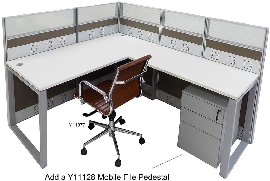TrendSpaces Premium Cubicle Series - L-Shaped Cubicle