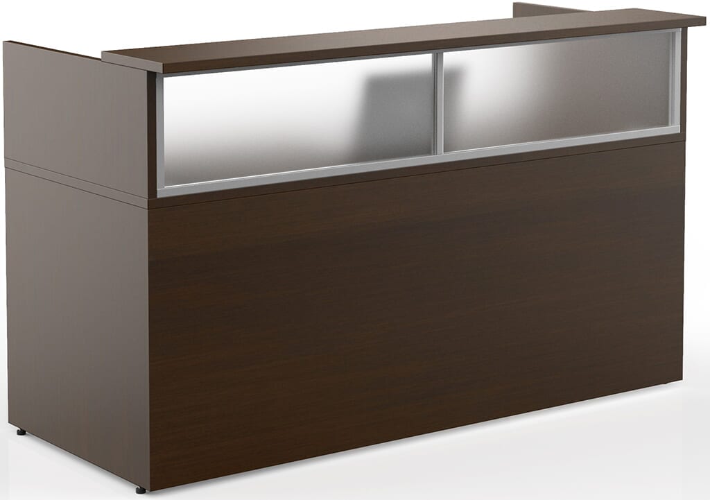 60"W Custom Reception Desk with Frosted Glass Window