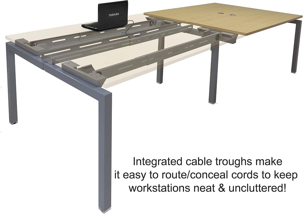 4-Person Collaborative Open Office Benching Workstation w/48" x 24 ...