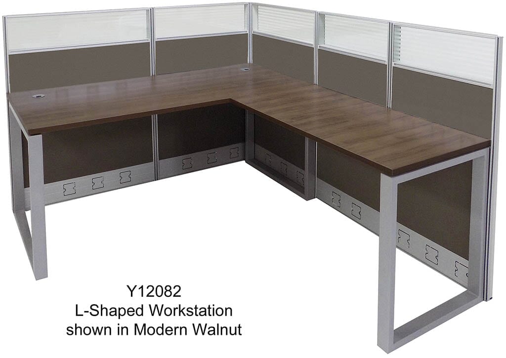 TrendSpaces Value Cubicle Series - 4 Person L-Shaped Cubicle
