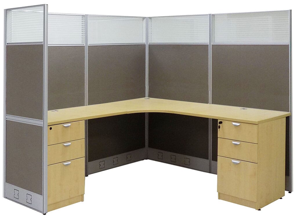 72" x 72" x 48"H Value Series Complete L-Shaped Office Cubicle w/Files ...