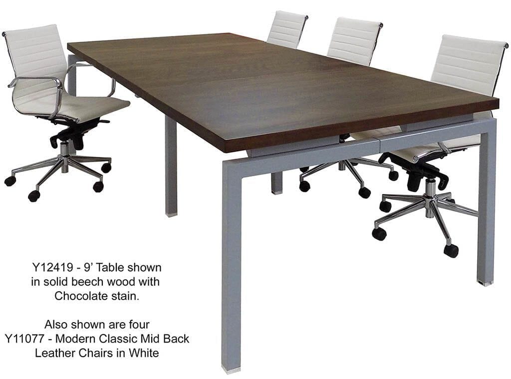 Solid Wood Top Parsons Leg Conference Table - 9' Length - See Other ...