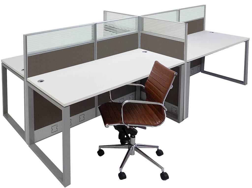 TrendSpaces Value Cubicle Series - 4 Person Cluster Cubicle
