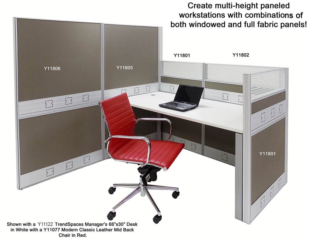 Premium 2-1/4" Thick Double Raceway Office Panels - 24"W x 48"H Glass ...